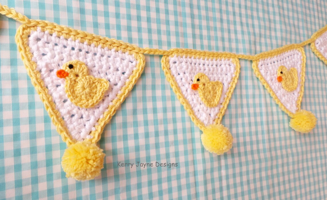 Duck Bunting Crochet Pattern Duck Crochet Pattern Duck Applique Pattern ...