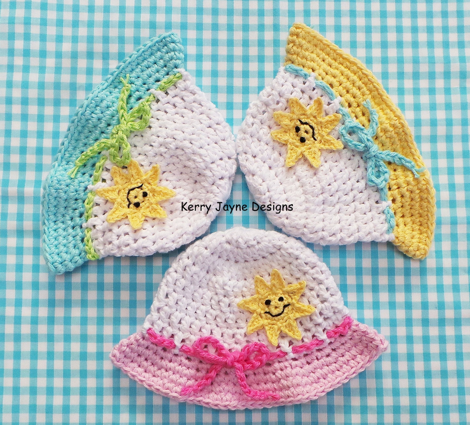 HAPPY SUN HAT Crochet Pattern - Baby Sun Hat Pattern Cotton Sun Hat ...