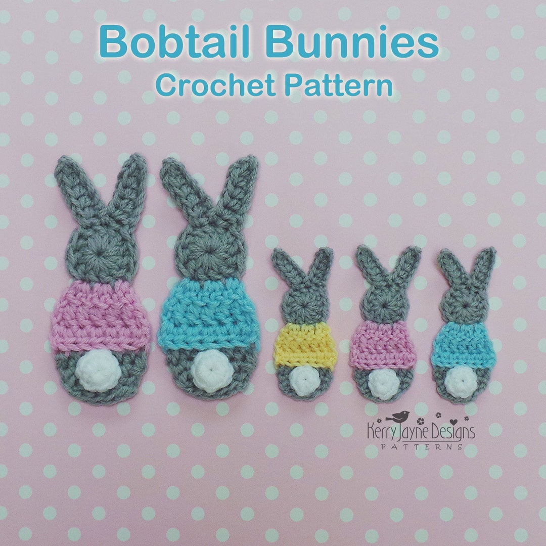 BUNNY APPLIQUE CROCHET Pattern - Crochet Bunny Pattern - Bunny Motive ...