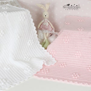 BLANKET CROCHET PATTERN - Bobble Flower Blanket and Throw Crochet ...