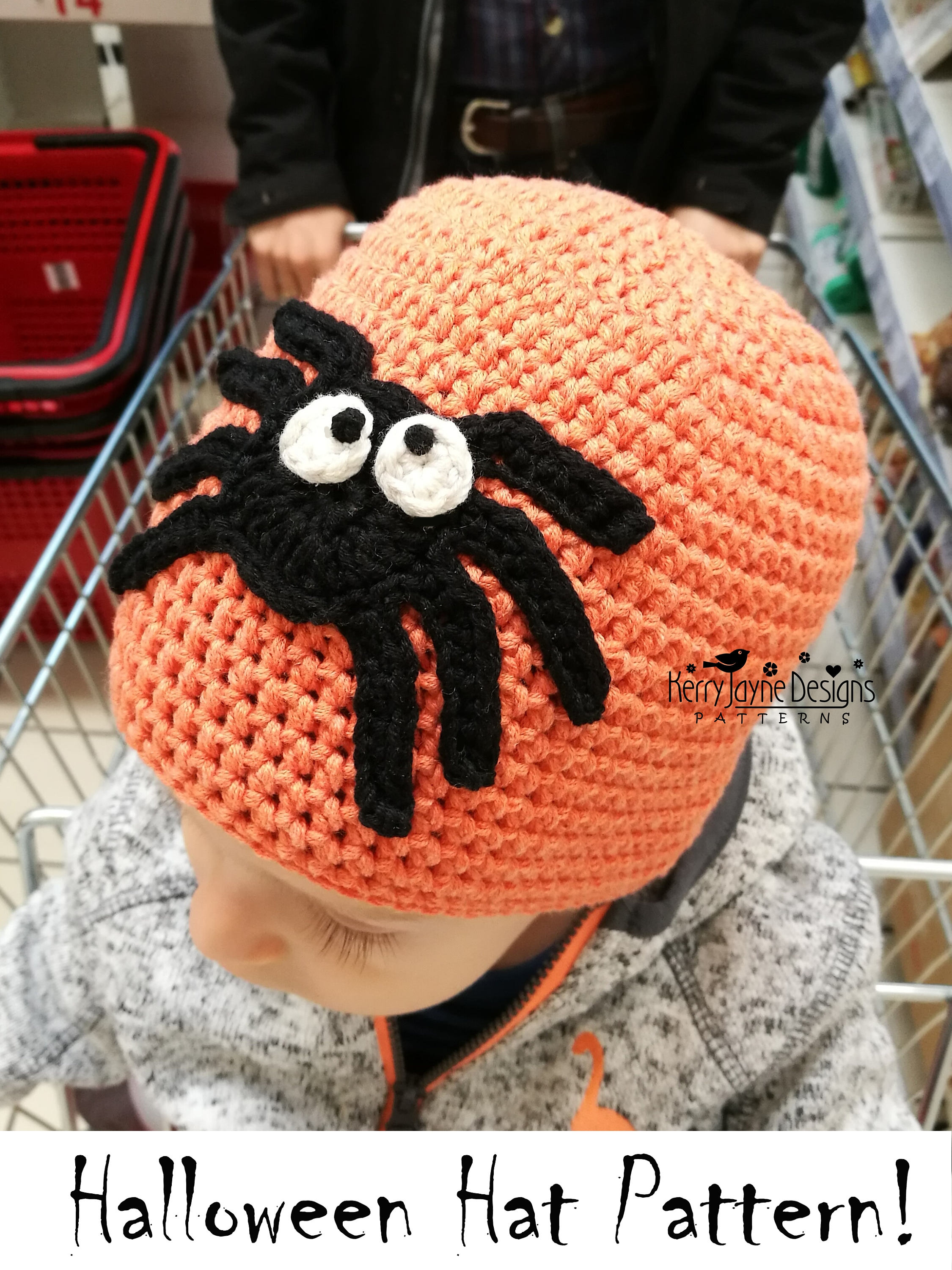 HALLOWEEN SPIDER HAT Pattern Halloween Crochet Hat Pattern Pumpkin ...