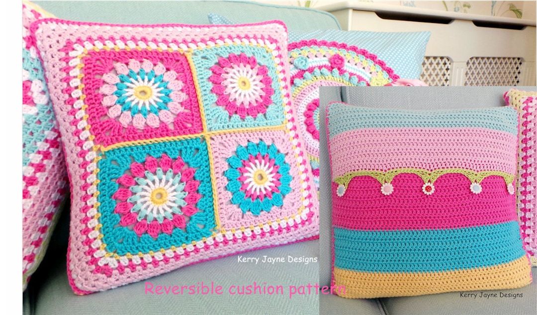 Reversible Crochet Pillow Pattern Crochet Cushion Pattern Pretty Pillow ...