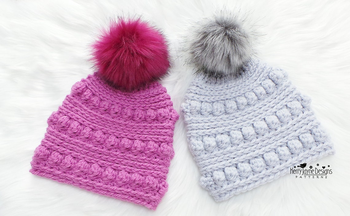 CROCHET HAT PATTERN Puff Stitch Hat Pattern With Photo | Etsy