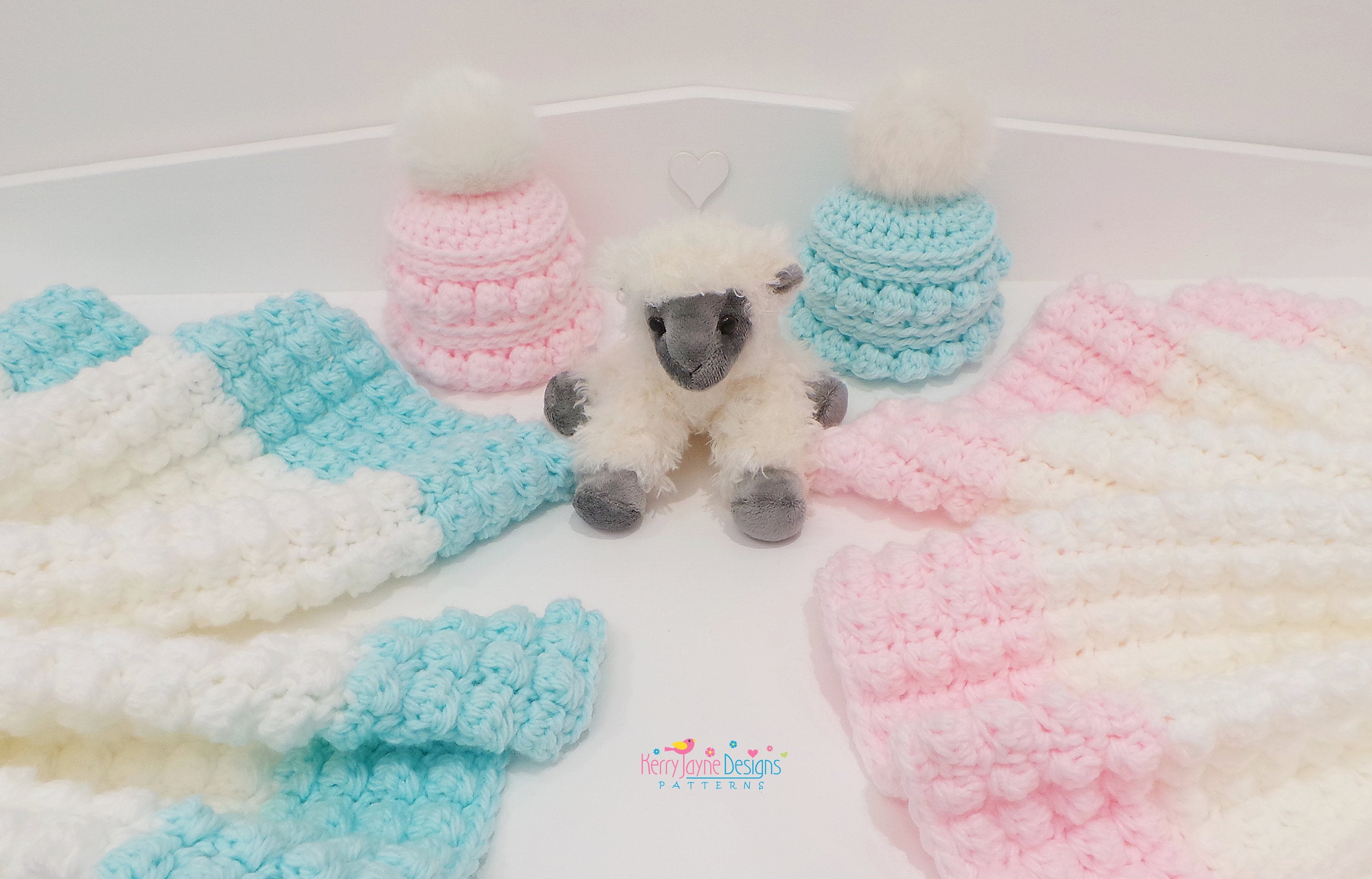 CROCHET BABY BLANKET Pattern set Puff stitch blanket and hat | Etsy