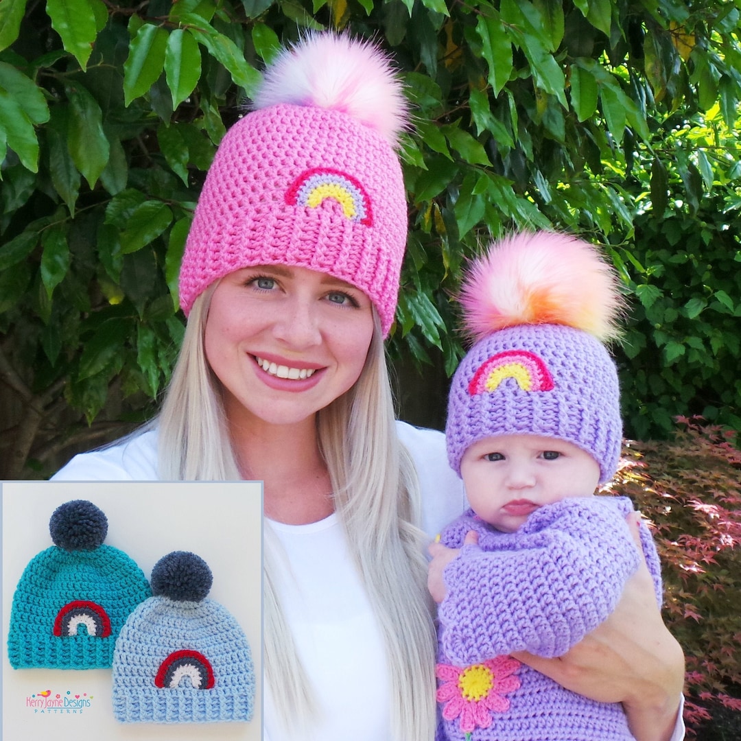 Crochet Hat Pattern - Mummy and Me Hat Crochet Pattern Freedom Beanie ...