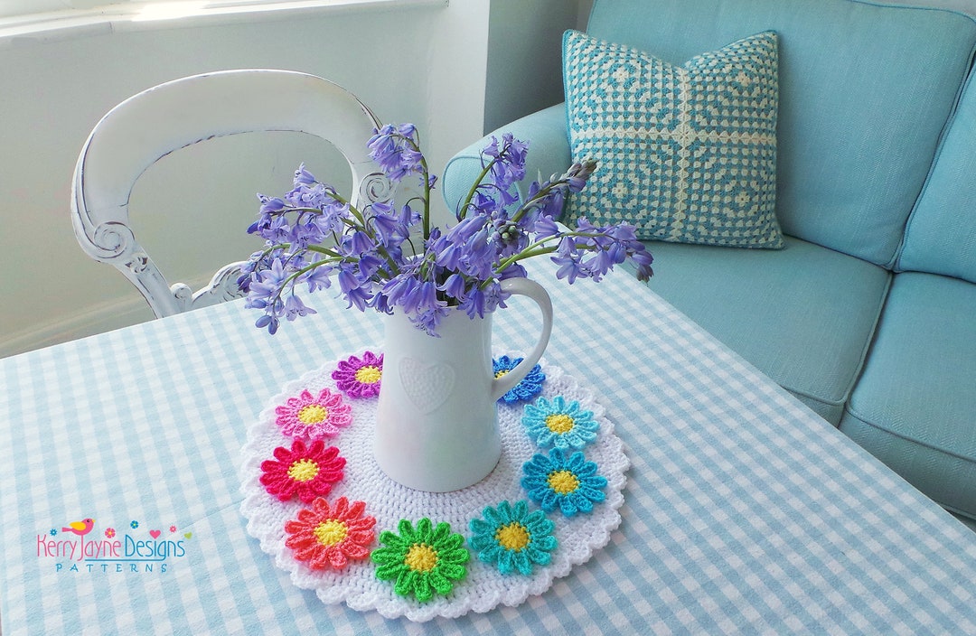 Table Doily Crochet Pattern - Daisy Table Mat Crochet Pattern ...