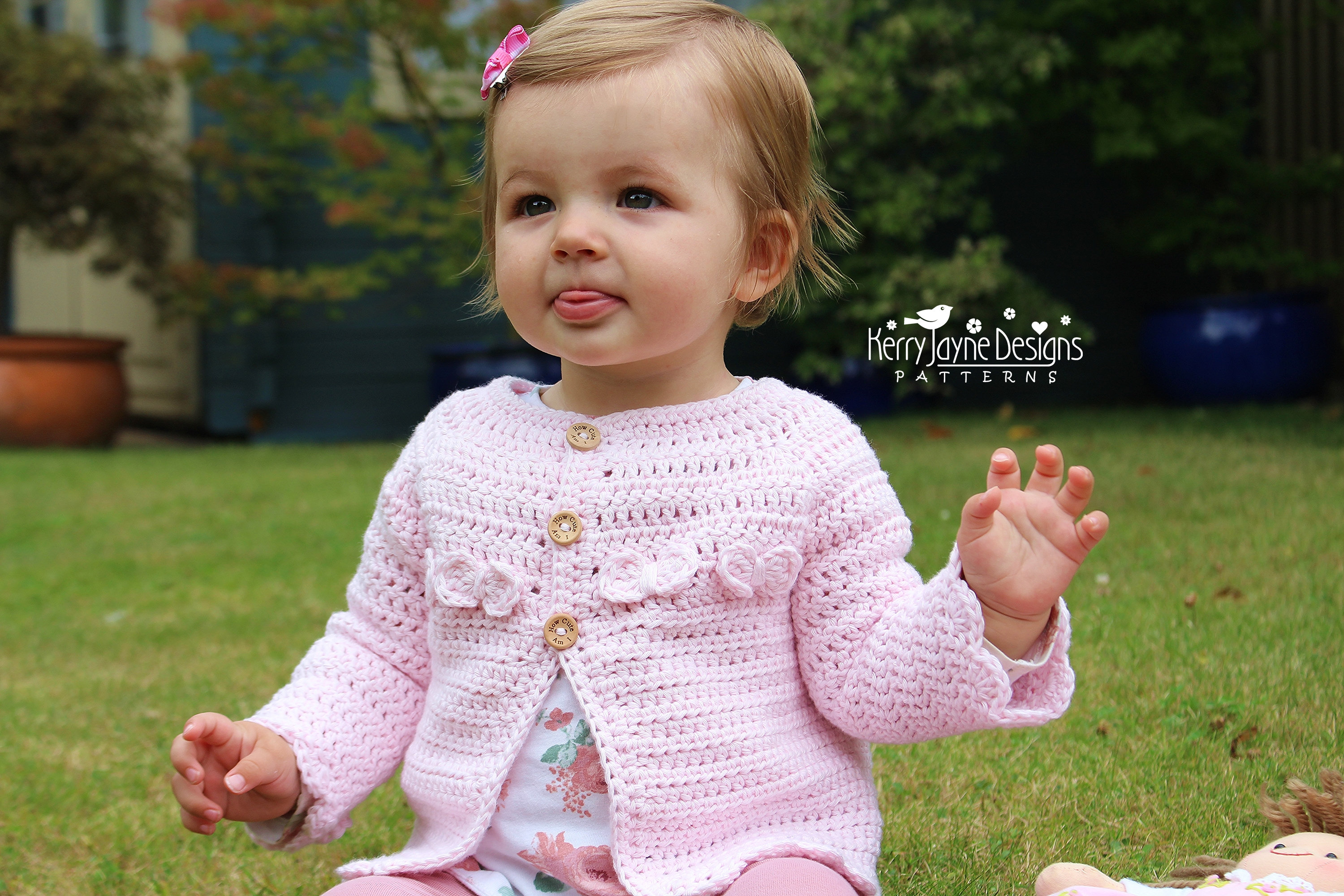 CROCHET CARDIGAN PATTERN Girls Crochet Pattern Little Bow - Etsy