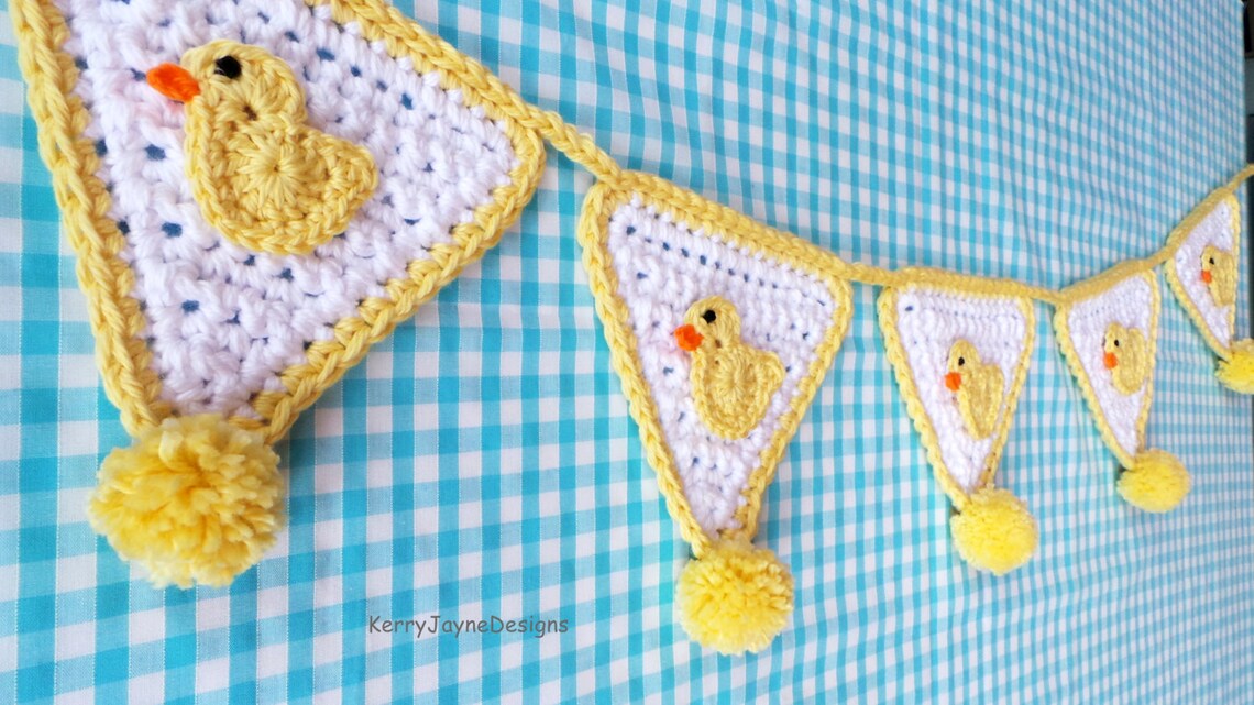 Duck Bunting Crochet Pattern Duck Crochet Pattern Duck Applique Pattern ...
