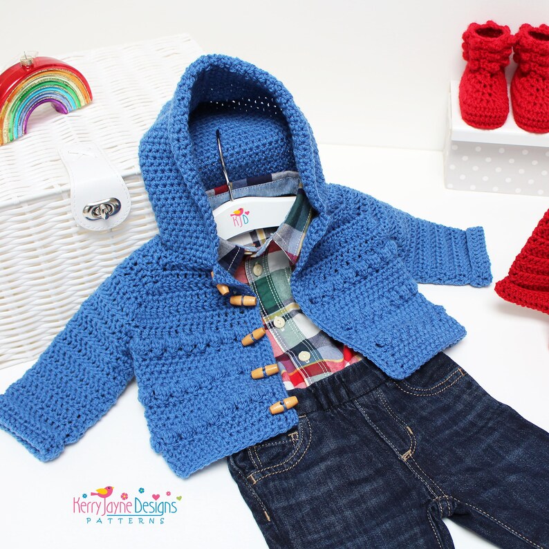 Digital PDF Crochet Pattern - Hooded Baby Jacket Pattern - My First ...