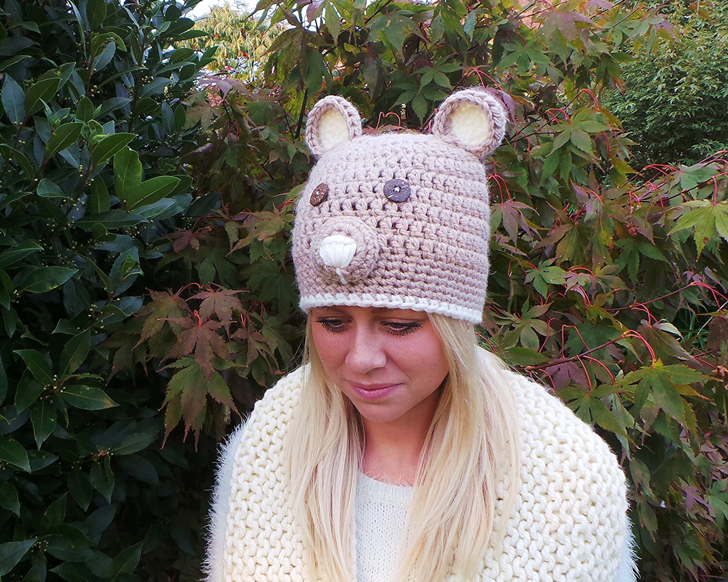 CROCHET HAT PATTERN Brown Bear Hat Pattern Chunky Crochet Hat Pattern ...