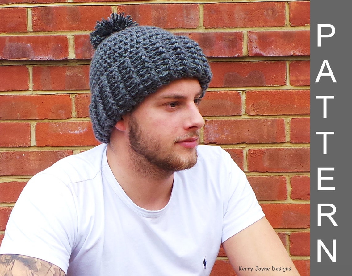 Unisex Crochet Hat Pattern Hard Rock Crochet Hat Crochet Beanie Pattern ...