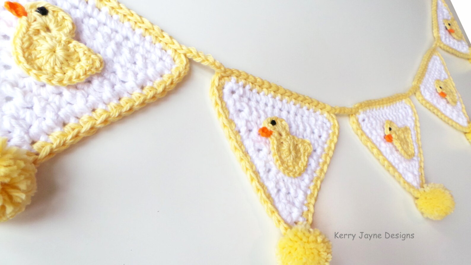 Duck Bunting Crochet Pattern Duck Crochet Pattern Duck Applique Pattern ...
