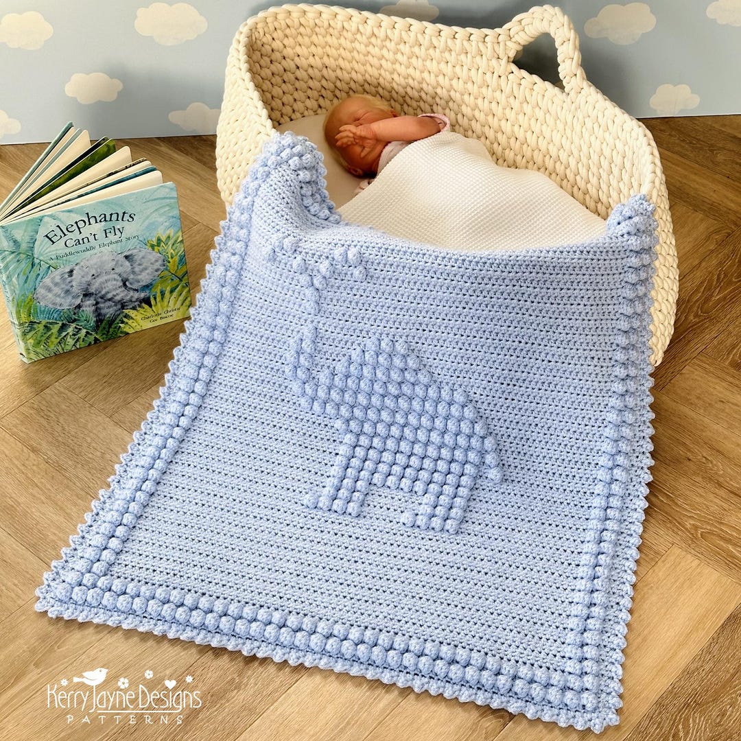 ELEPHANT BABY BLANKET Crochet Pattern, Easy and Quick to Crochet, 4 ...