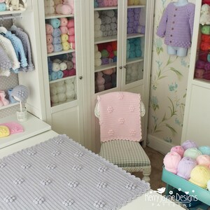 BLANKET CROCHET PATTERN - Bobble Flower Blanket and Throw Crochet ...