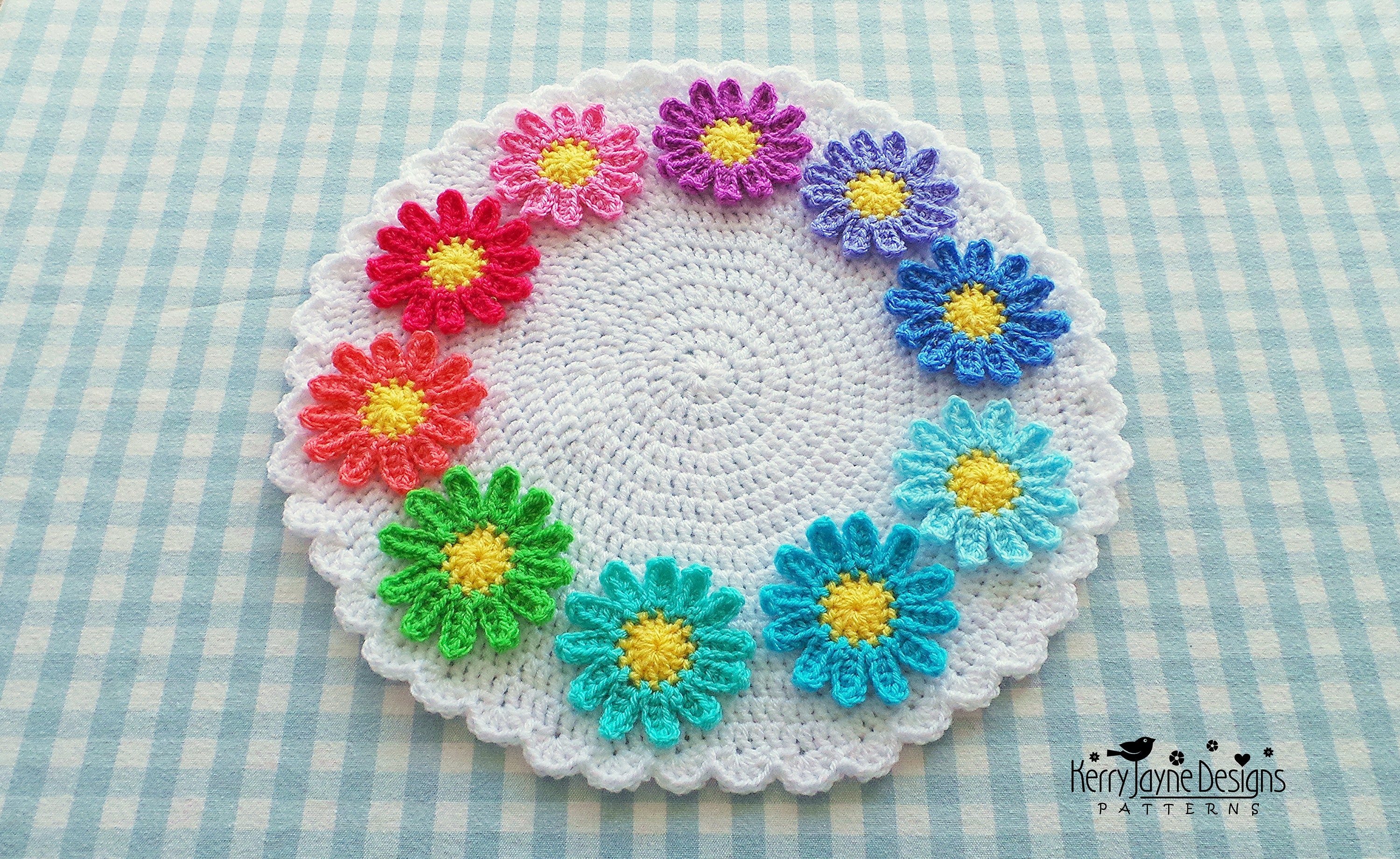 Table Doily Crochet Pattern - Daisy Table Mat Crochet Pattern ...