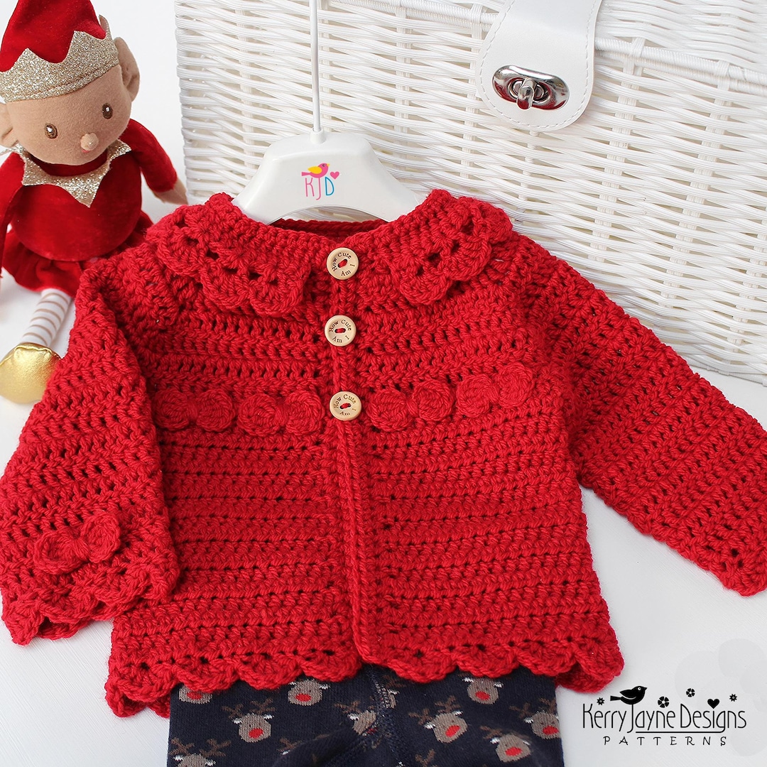 CROCHET CARDIGAN PATTERN Girls Crochet Pattern, Little Bow Cardie, Step ...