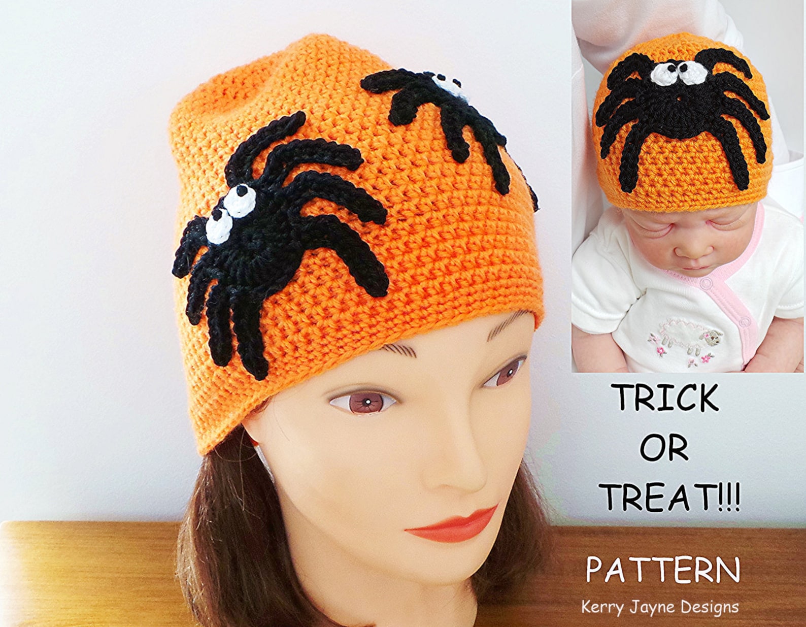 HALLOWEEN SPIDER HAT Pattern Halloween Crochet Hat Pattern Pumpkin ...