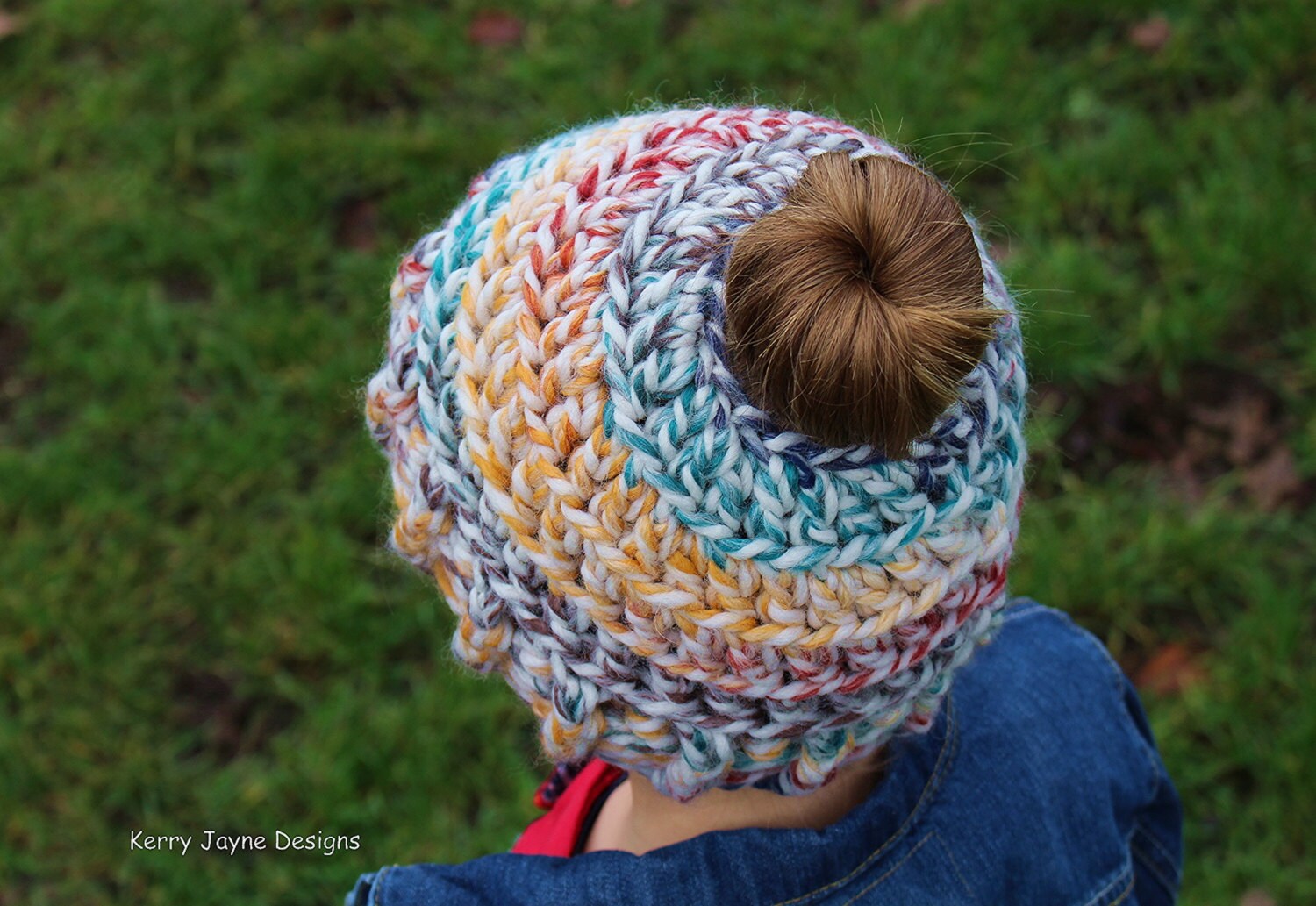 CROCHET PATTERN TUTORIAL Messy Bun Beanie Crochet Pattern - Etsy UK