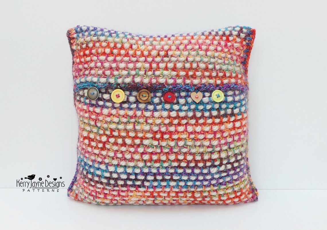 Peruvian Dance Pillow CROCHET PATTERN , Woven Crochet Stitch Pattern ...