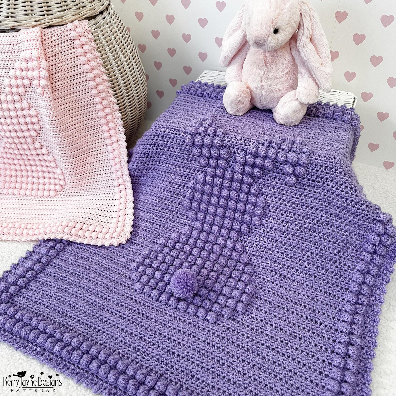 BUNNY BOBBLE BLANKET Crochet Pattern, Easy and Quick to Crochet, 4 Page ...