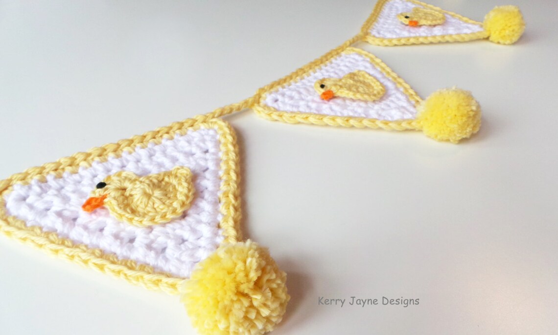 Duck Bunting Crochet Pattern Duck Crochet Pattern Duck Applique Pattern ...