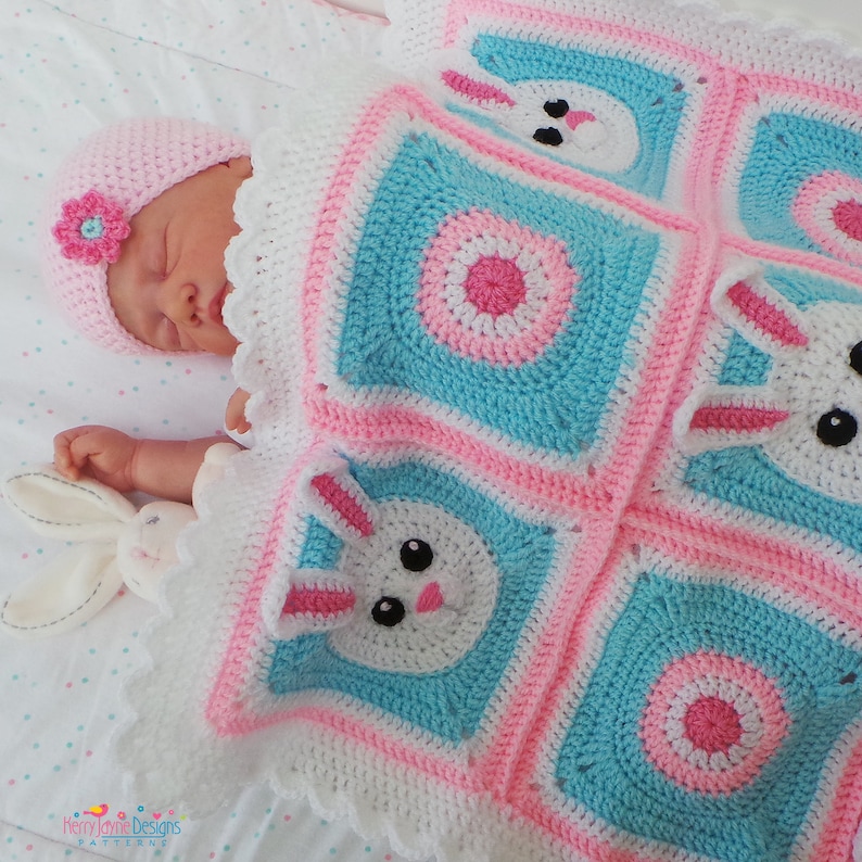 BUNNY BLANKET CROCHET Pattern Baby Bunny Crochet Blanket - Etsy