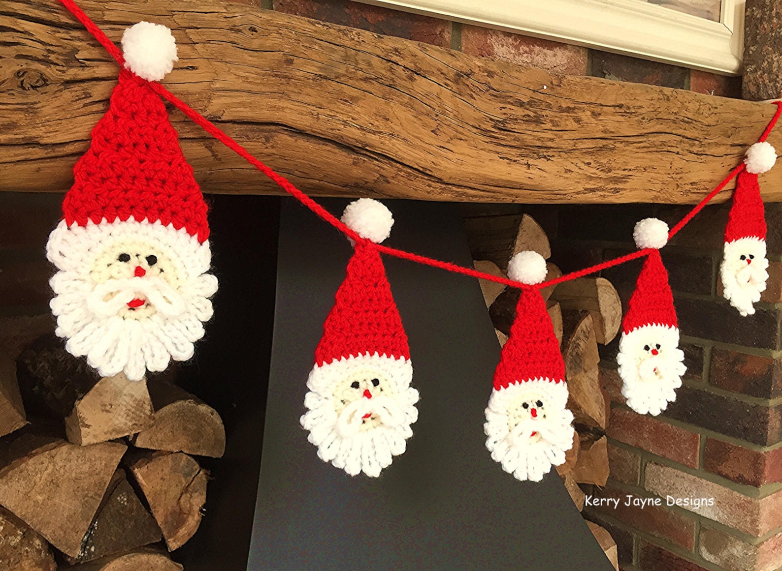 CHRISTMAS APPLIQUE PATTERN Santa Crochet Pattern Crochet Bunting ...