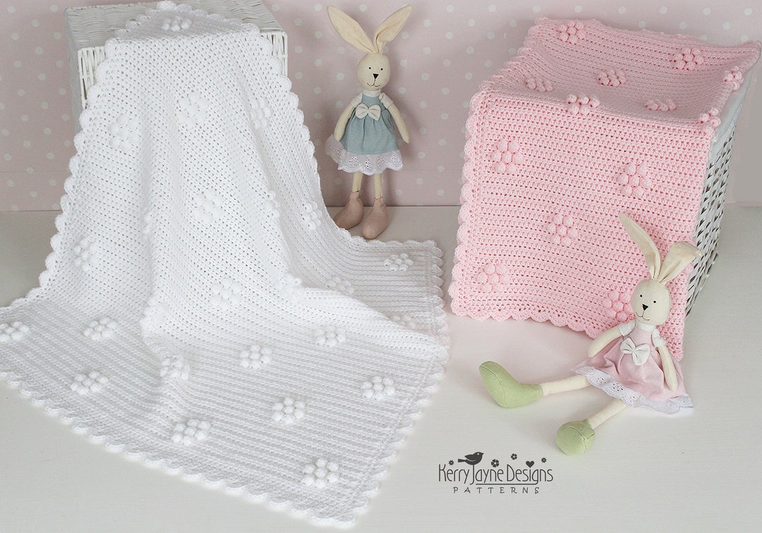 BLANKET CROCHET PATTERN - Bobble Flower Blanket and Throw Crochet ...