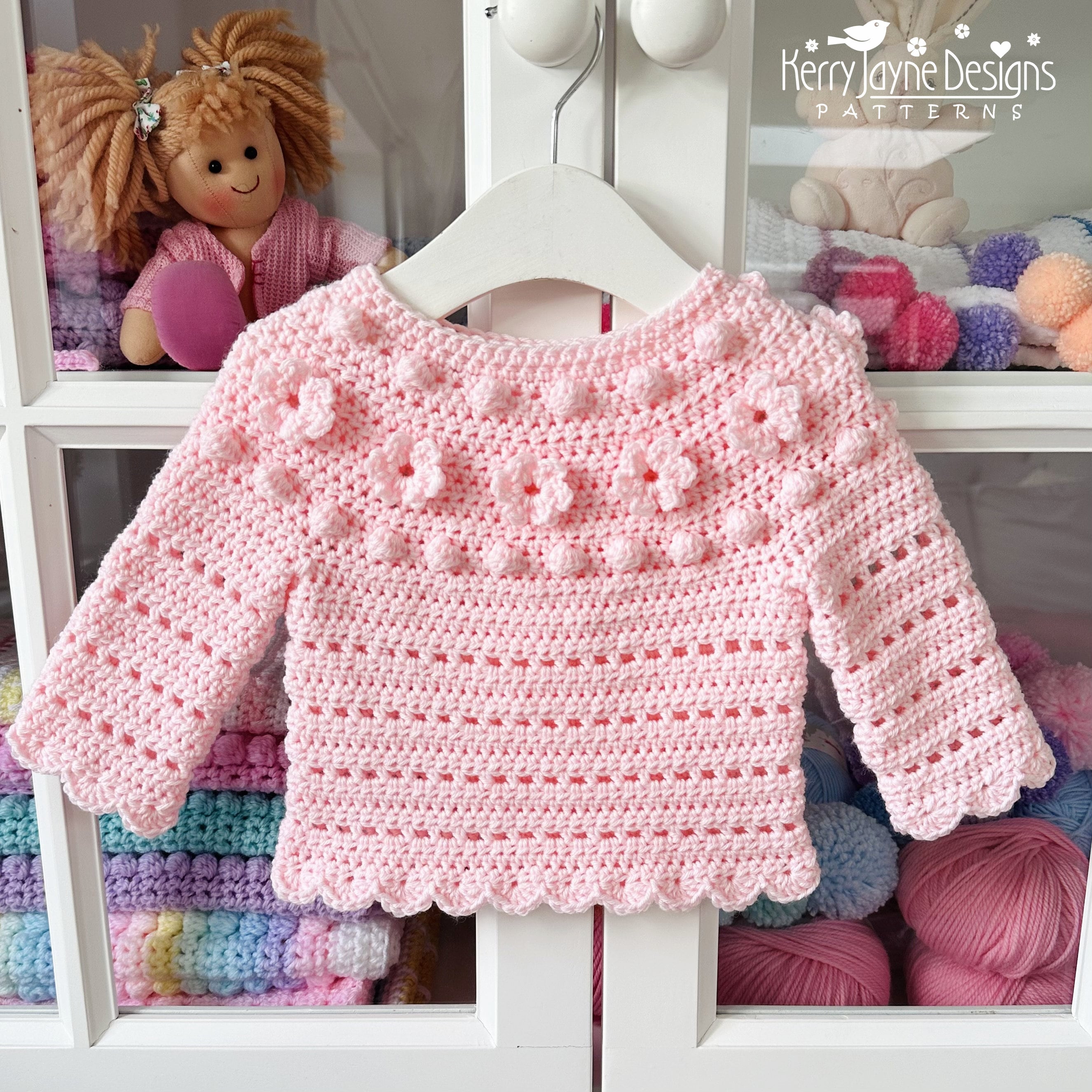 BABY AND CHILD Sweater Crochet Pattern - Daisy Jumper Jumper - Round ...