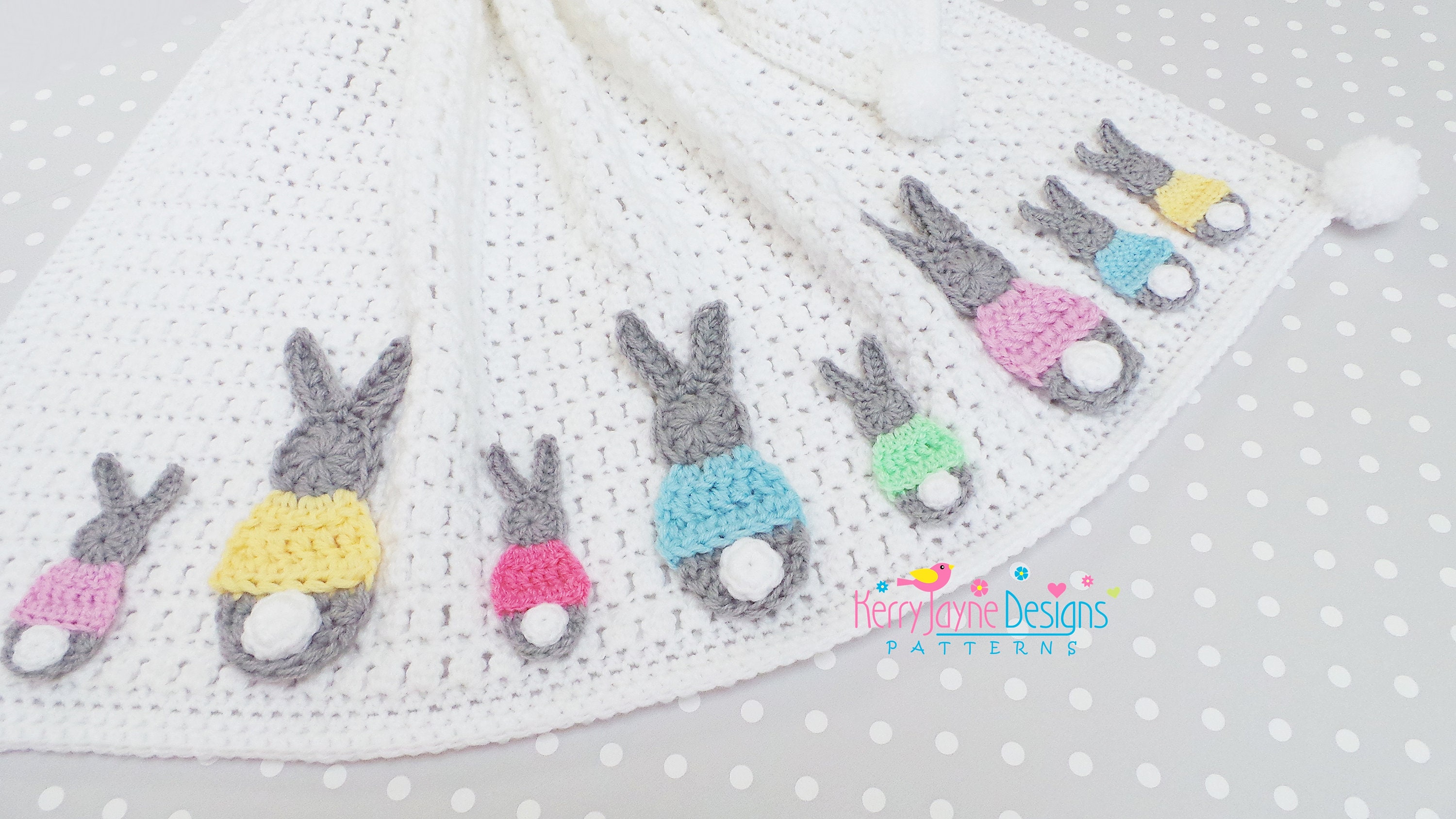 RABBIT APPLIQUE CROCHET Pattern Crochet Bunny Applique - Etsy UK