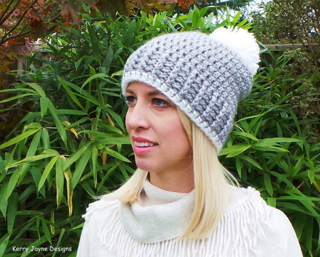 CROCHET HAT PATTERN Nordic Ribbed Hat and Crochet Scarf Pattern Pom Pom ...