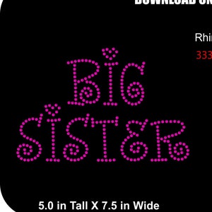 Rhinestone Transfer Template Pattern- Big Sister - DOWNLOAD Stencil ...