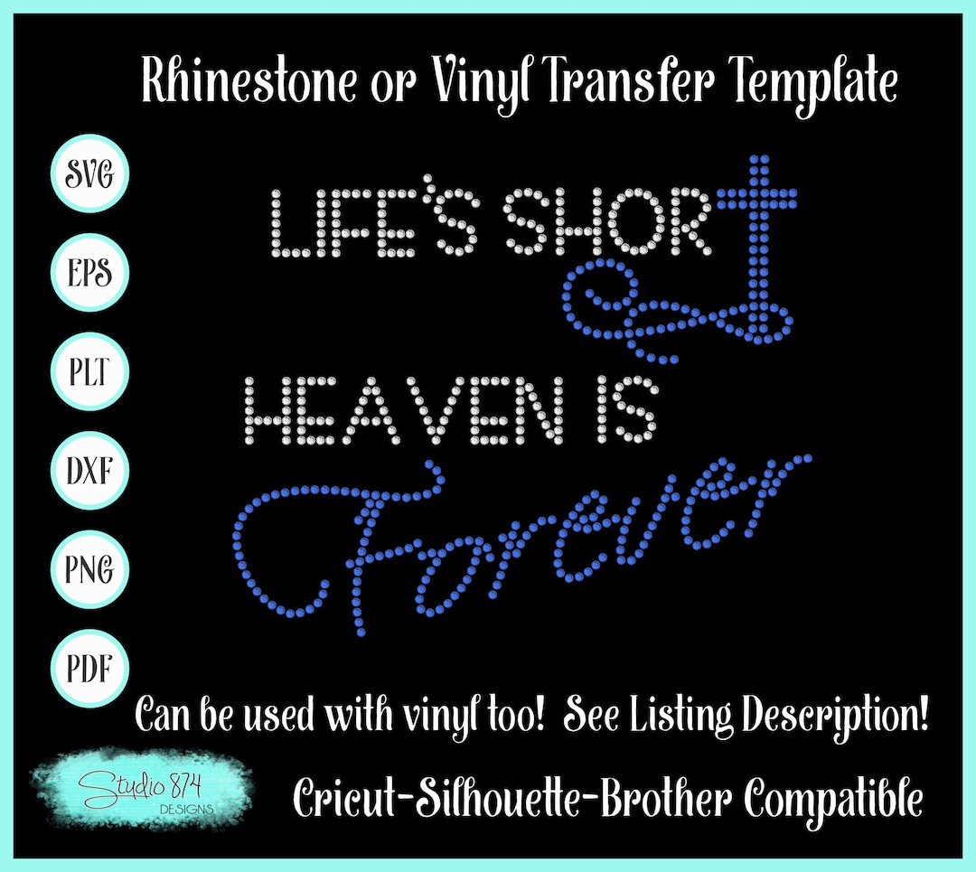 Faith Rhinestone SVG Template - Heaven is Forever Faux Rhinestone ...