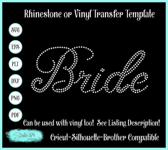 Bride Rhinestone Transfer Template for | Etsy