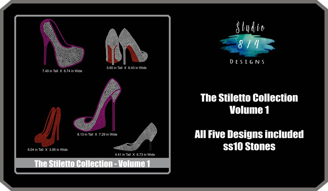 Shoe Bundle - Rhinestone Transfer Template Pattern Stencil DOWNLOAD ...