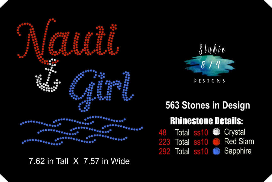 Nauti Girl Rhinestone Template – Cruise Trip SVG, DXF, PDF - Etsy
