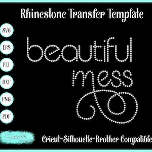 Rhinestone SVG Digital Download - Beautiful Mess Transfer Template ...