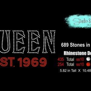 Birthday Queen Rhinestone SVG Template Custom Year EPS - Etsy
