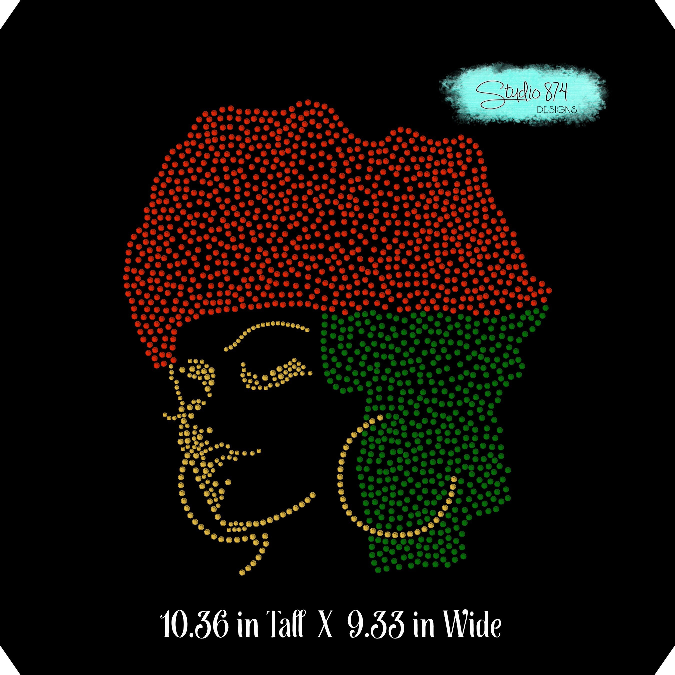 Afro Girl Rhinestone SVG Instant Download SVG EPS Digital - Etsy