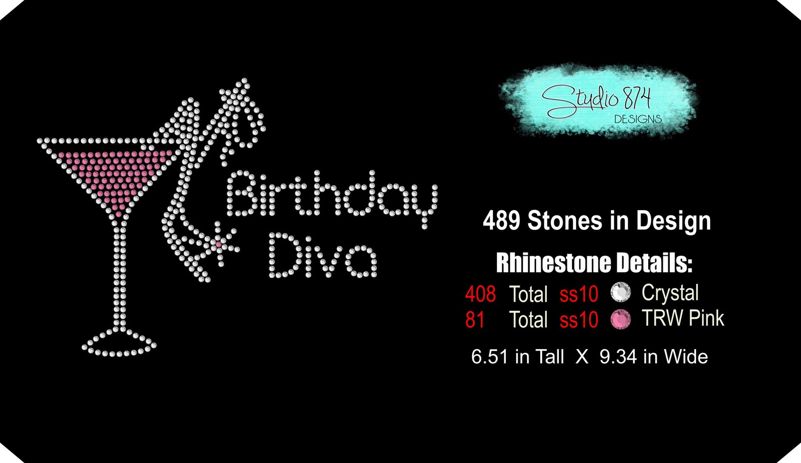 Birthday Diva Rhinestone SVG Transfer Template Sticky Flock | Etsy
