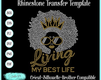 Afro Girl Rhinestone Instant Download SVG EPS Digital | Etsy