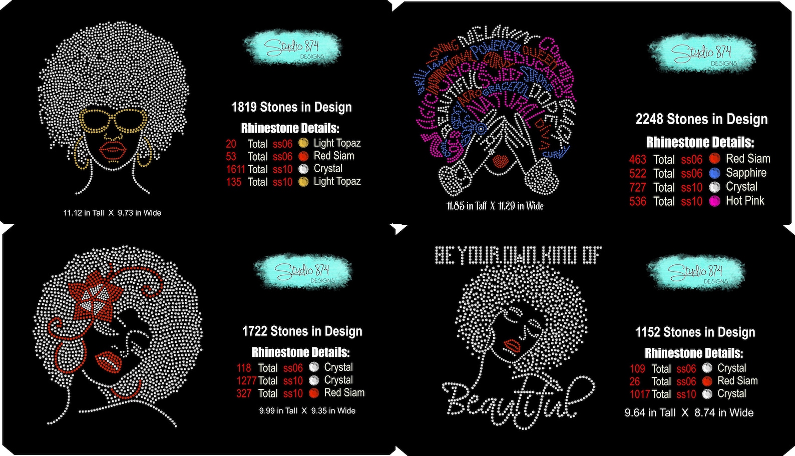 Diva Rhinestone Template MEGA Bundle – SVG, HTV, Faux Rhinestone ...