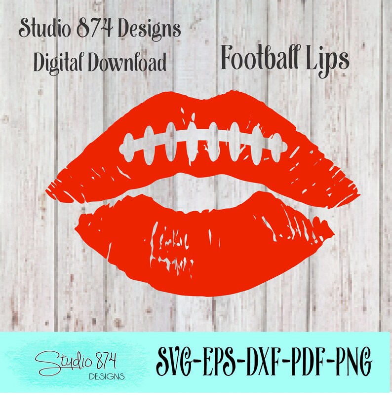 Football Lips Vector SVG HTV Transfer Template - Instant Download - Etsy