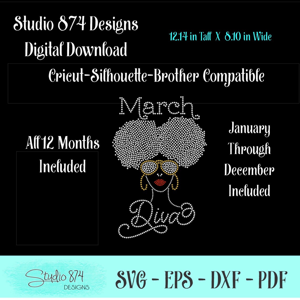 Birthday Diva Rhinestone SVG Transfer Template Pattern Stencil - Etsy