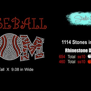 Baseball Mom Rhinestone Transfer Template Pattern Stencil | Etsy