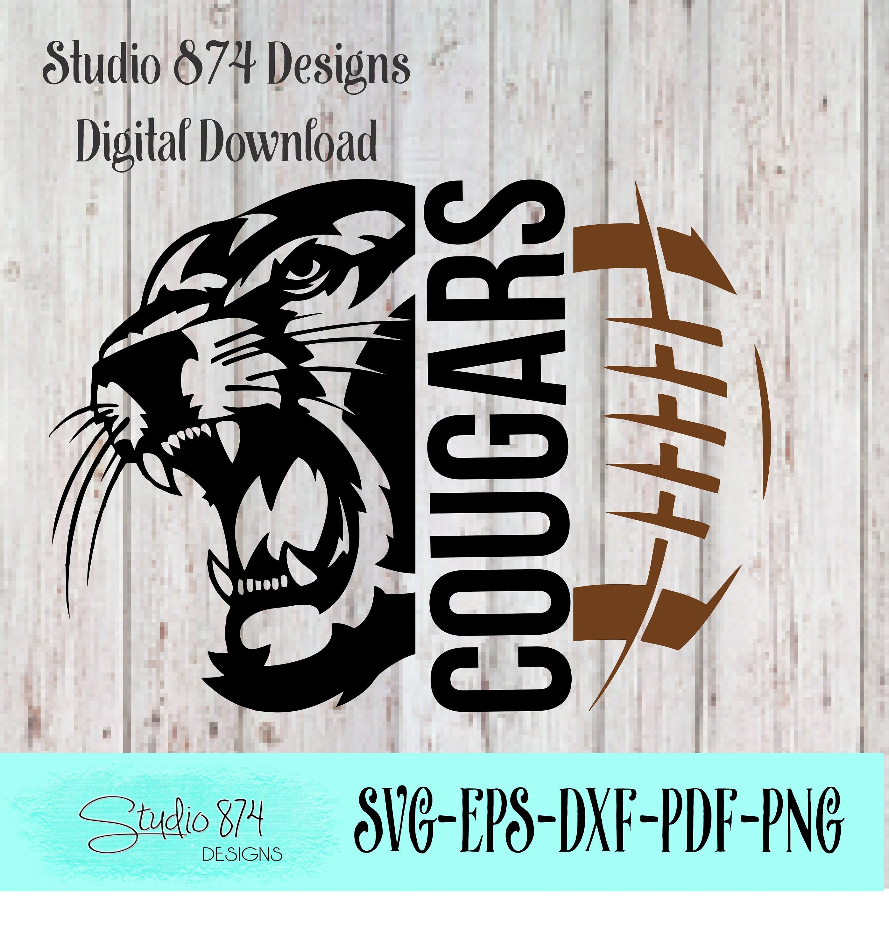 Cougars Mascot Vector SVG HTV Transfer Template Football | Etsy