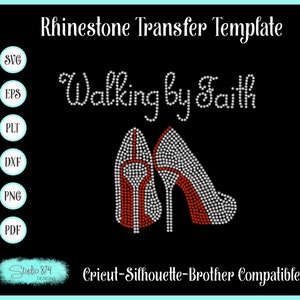 Faith Rhinestone Shoe SVG Template - Faux Rhinestone Design (digital ...