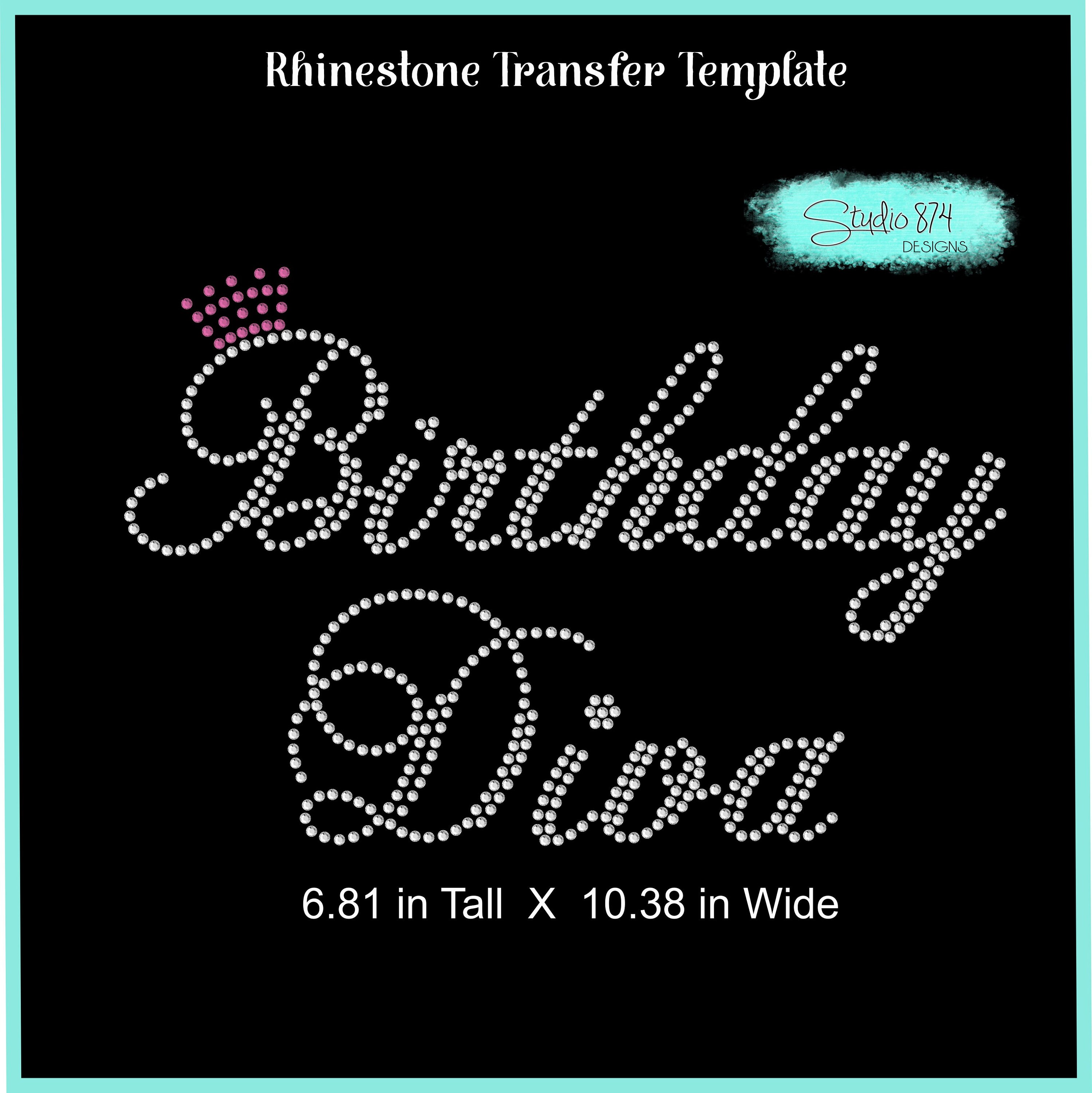 Birthday Diva Rhinestone SVG Template Faux Rhinestone Design - Etsy