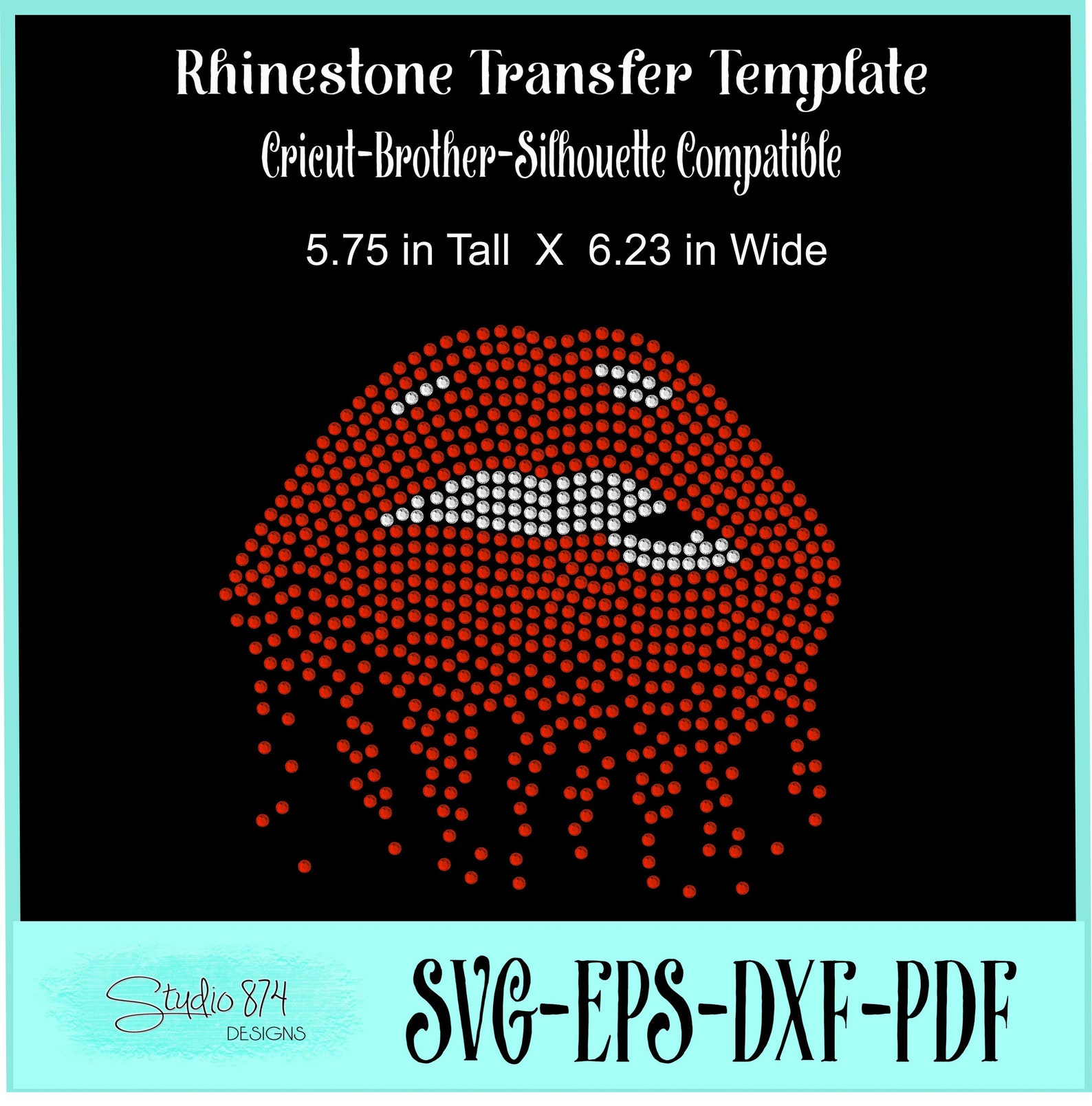 Lips Rhinestone SVG Template - EPS Instant Download Dripping Lips - Etsy
