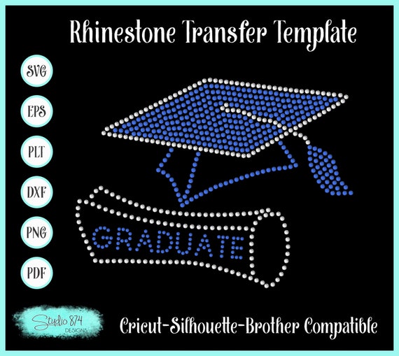 Graduation Rhinestone SVG Digital Download Template Graduate | Etsy